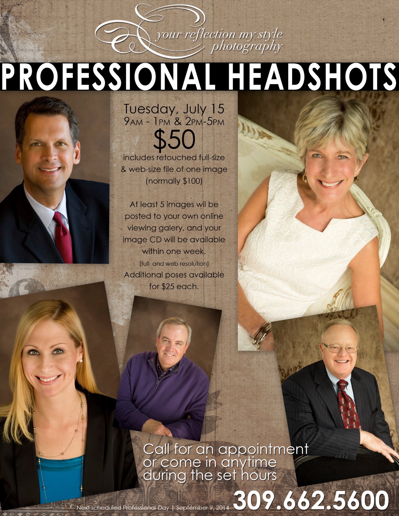 Professional Headshots Day - Tuesday, July 15! - Your Reflection My ...