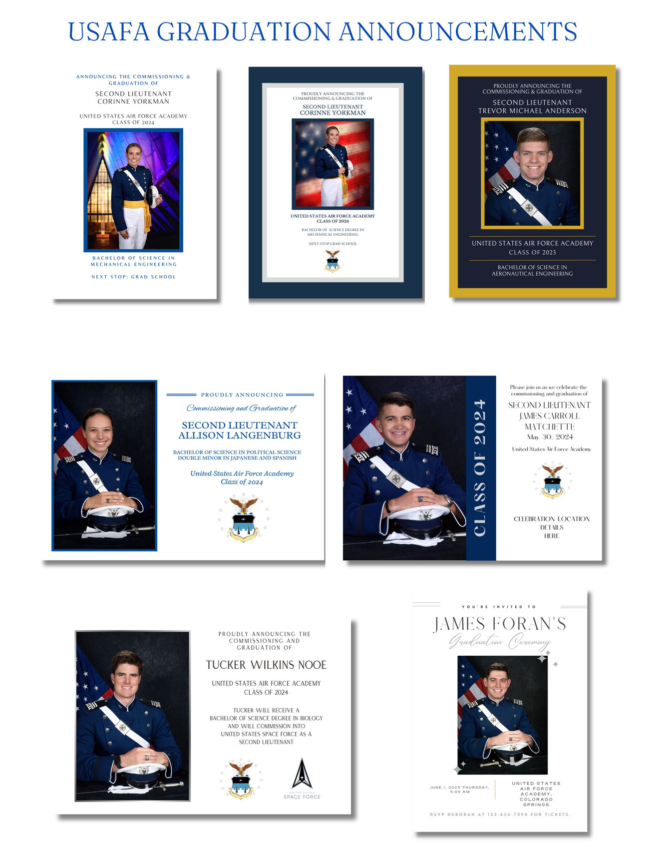 United States Air Force Academy Graduation Announcements & Celebration ...