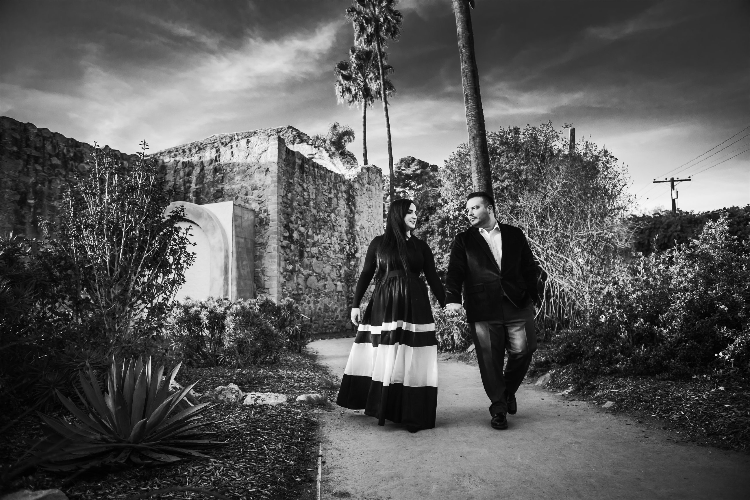 Kelly & Andrew//Mission San Juan Capistrano Engagement// Black and ...