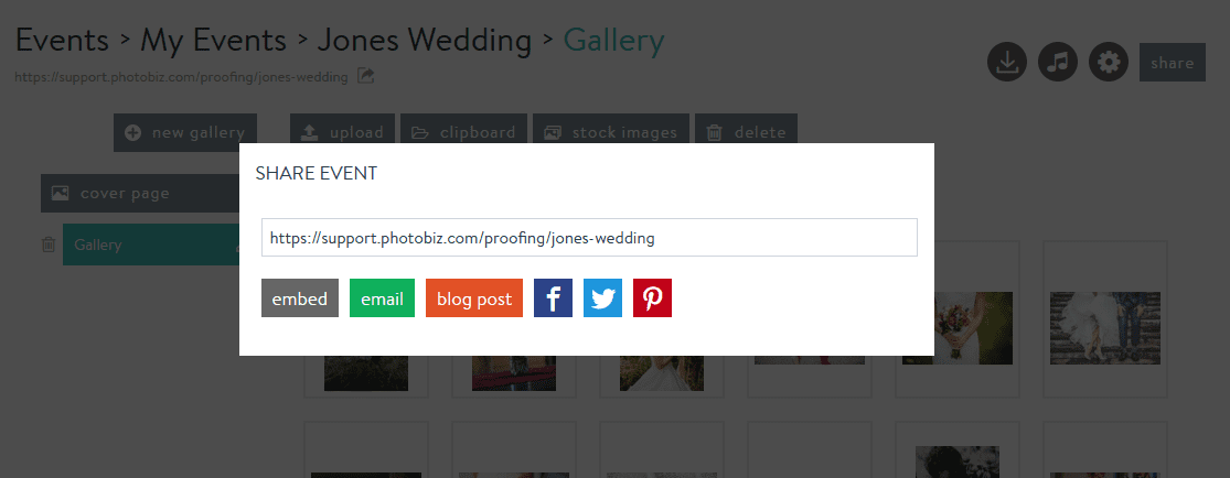 How can I share Client Gallery events with my customers? - PhotoBiz Knowledge Base