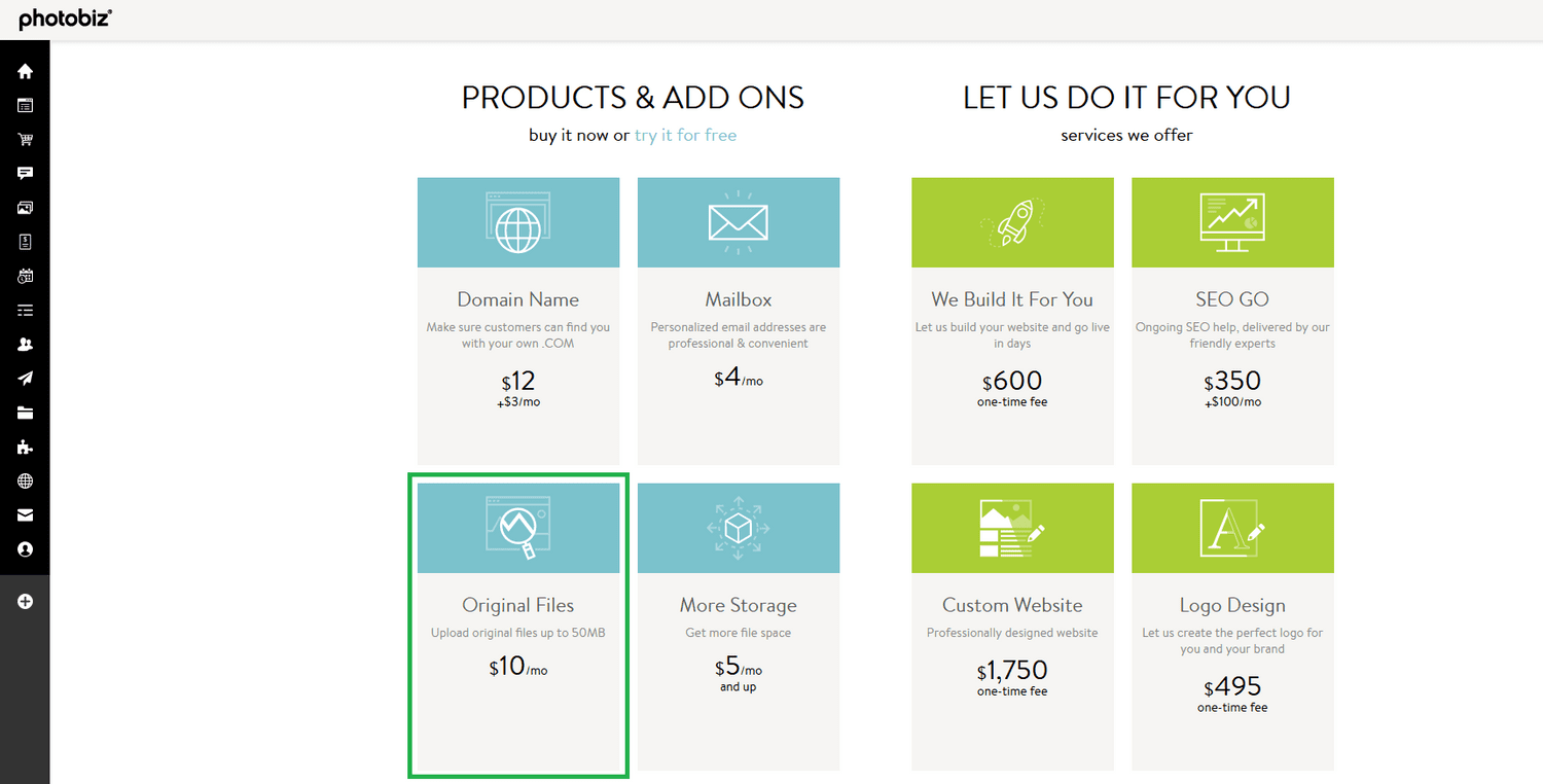 How Can I Add The Original Files Feature To My Account? - PhotoBiz ...