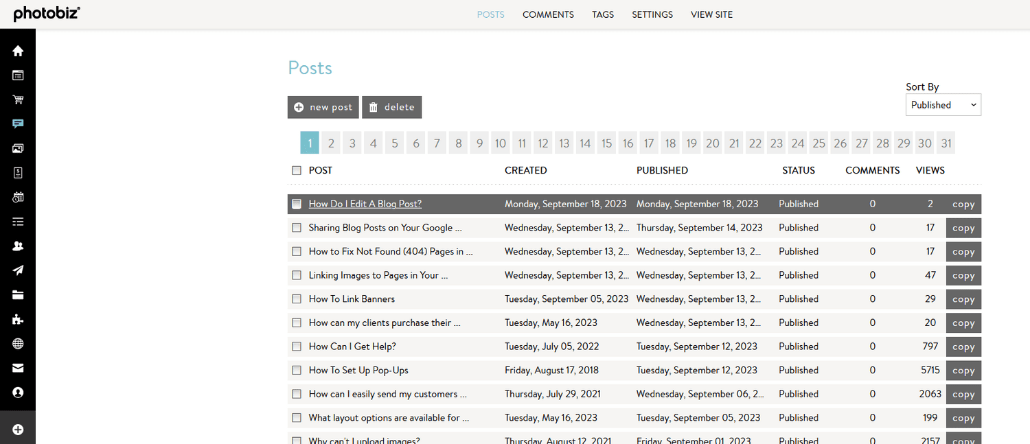 How To Edit a Blog Post - PhotoBiz Knowledge Base