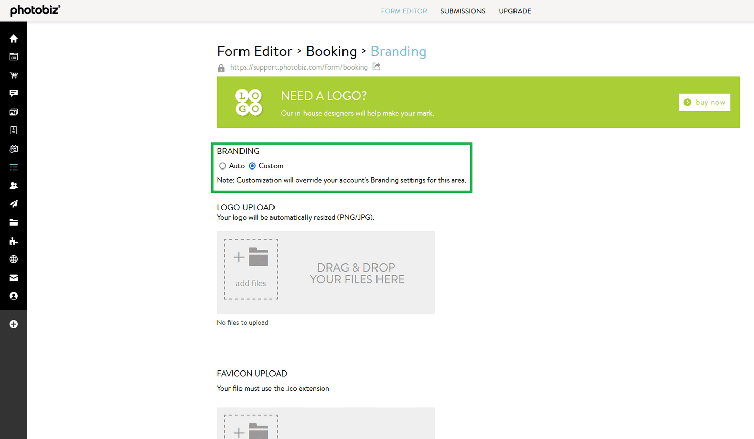 How To Customize The Branding on Individual Forms - PhotoBiz Knowledge Base
