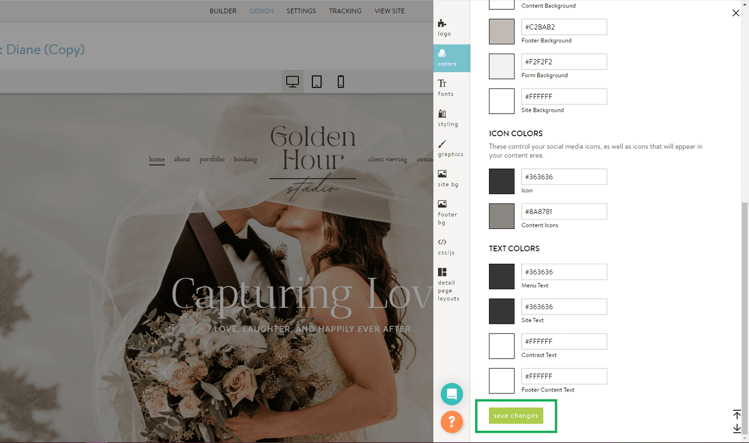 How To Edit Your Website's Color Scheme - PhotoBiz Knowledge Base