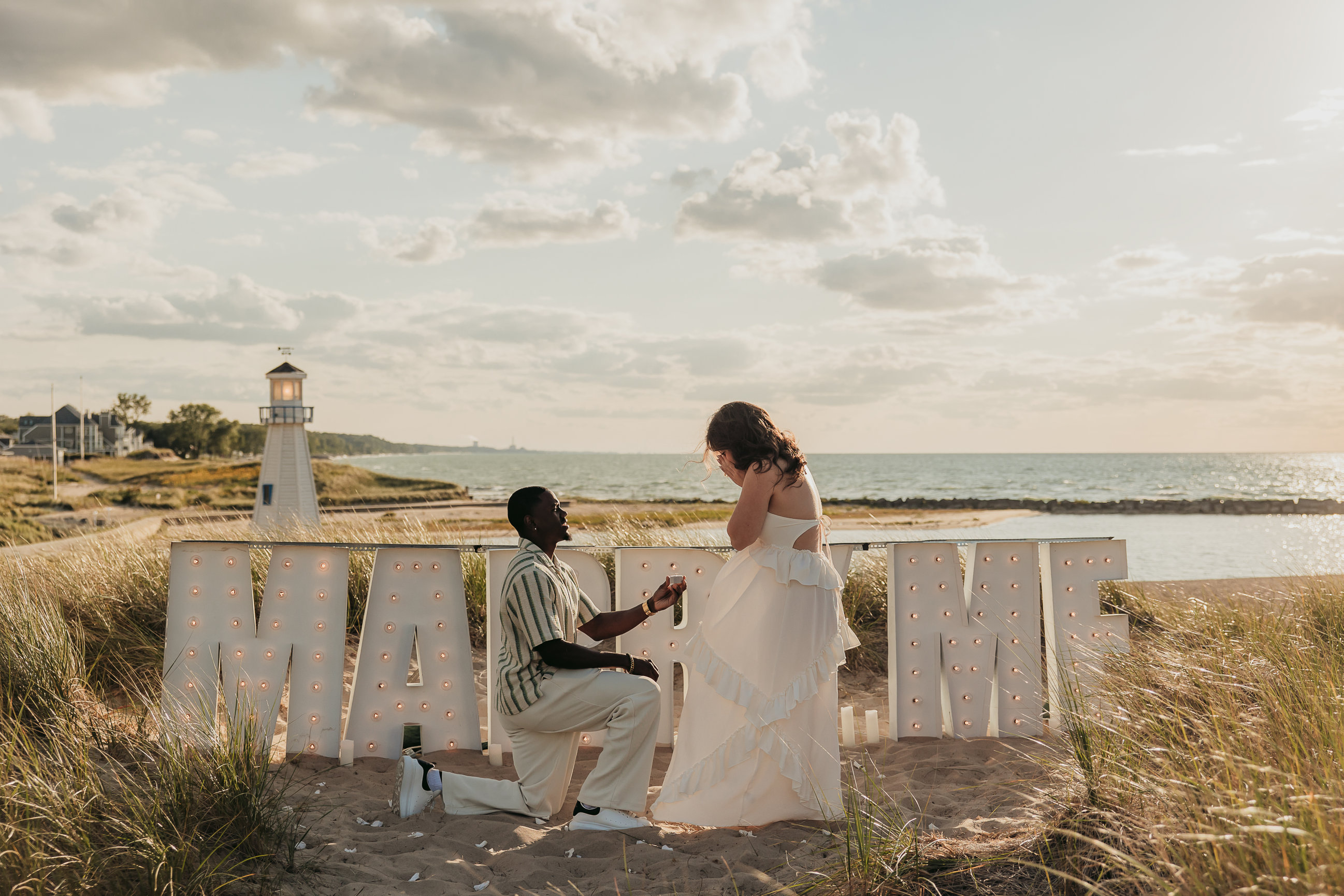 Jevaughn & Hannah - New Buffalo Beach Proposal Photography